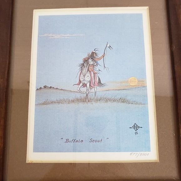 Wall Decor | Vintage 7s Johnnie Tiger Framed Indian Art Print Native ...